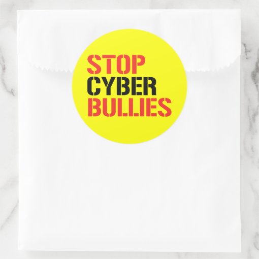 STOP CYBER BULLIES CLASSIC ROUND STICKER | Zazzle