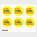 STOP CYBER BULLIES CLASSIC ROUND STICKER | Zazzle