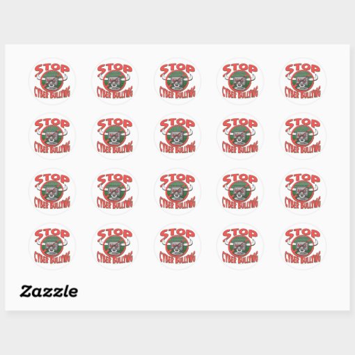 Stop Cyber-Bullying Anti Cyberbully Gear Classic Round Sticker | Zazzle