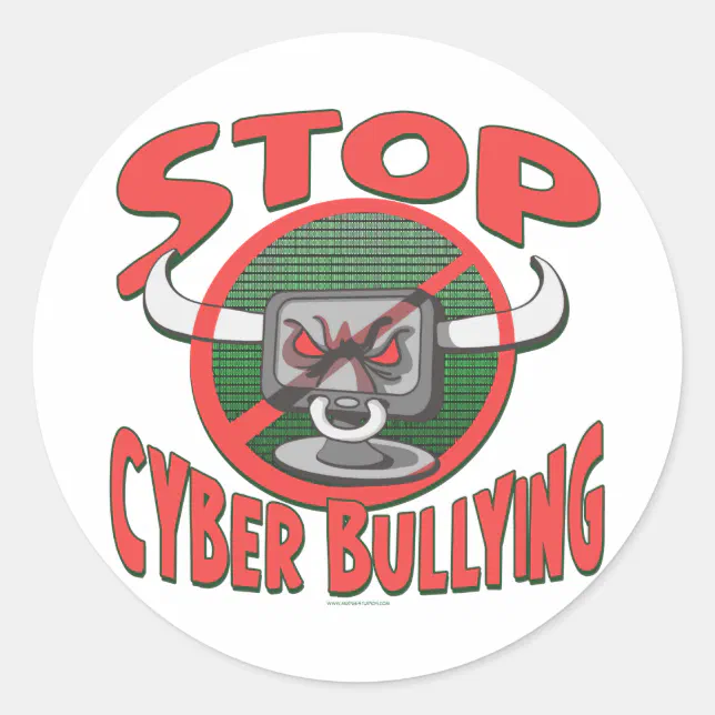 Stop Cyber-Bullying Anti Cyberbully Gear Classic Round Sticker | Zazzle