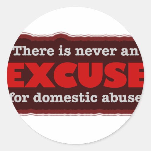 Stop Domestic Abuse - There Is No Excuse Classic Round Sticker | Zazzle