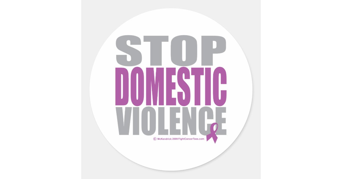 Stop Domestic Violence Classic Round Sticker | Zazzle