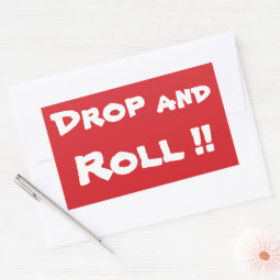 STOP Drop and Roll Stop Sign Sticker | Zazzle