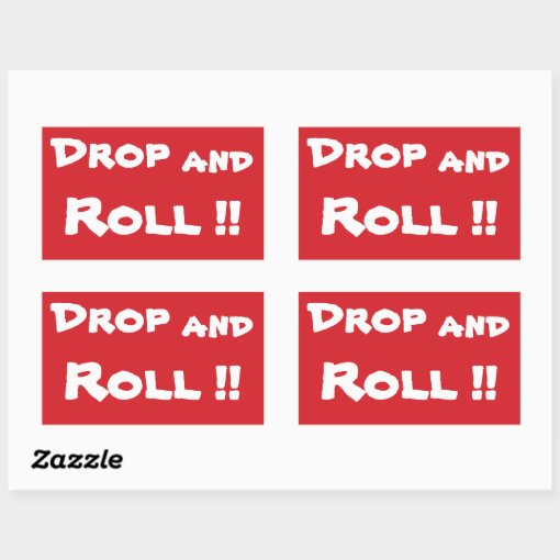 STOP Drop and Roll Stop Sign Sticker | Zazzle