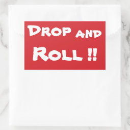 STOP Drop and Roll Stop Sign Sticker | Zazzle