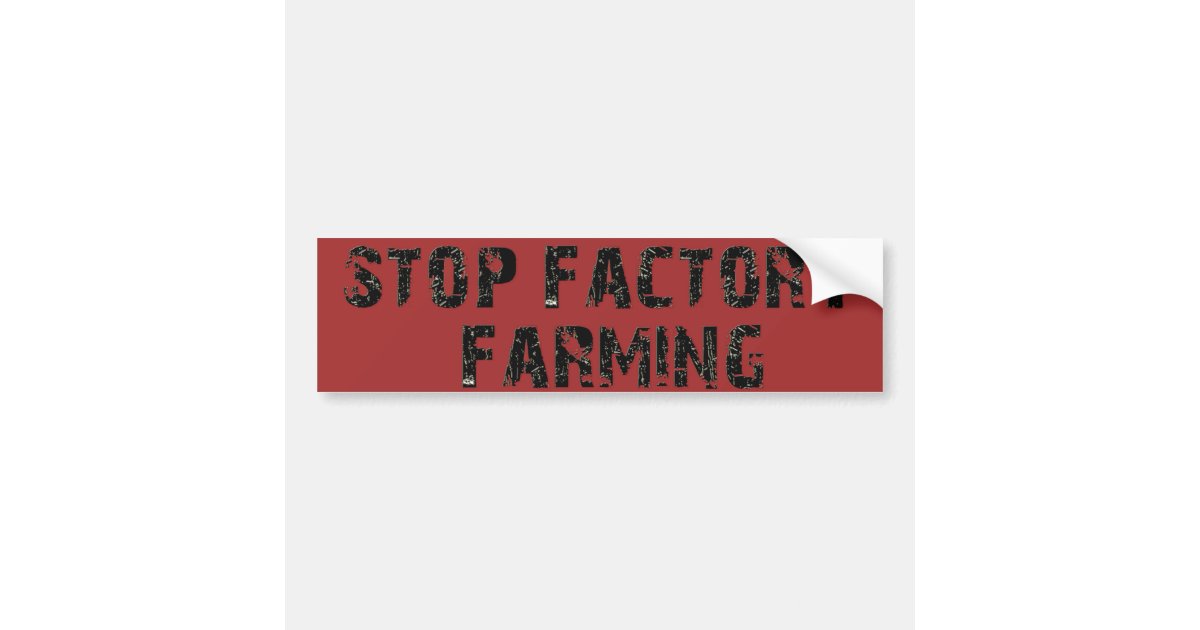 STOP FACTORY FARMING Bumpersticker Bumper Sticker | Zazzle