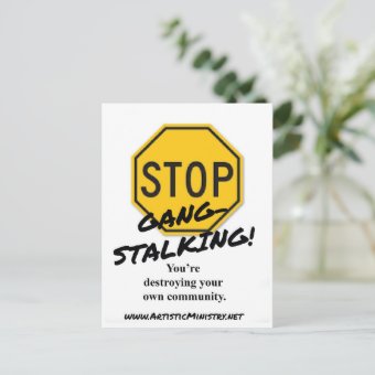 Stop Gang-Stalking POSTCARD | Zazzle