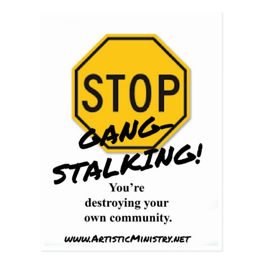 Stop Gang-Stalking POSTCARD | Zazzle.com