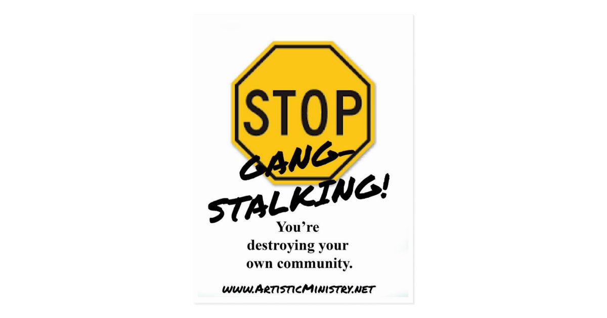 Stop Gang-Stalking POSTCARD | Zazzle.com