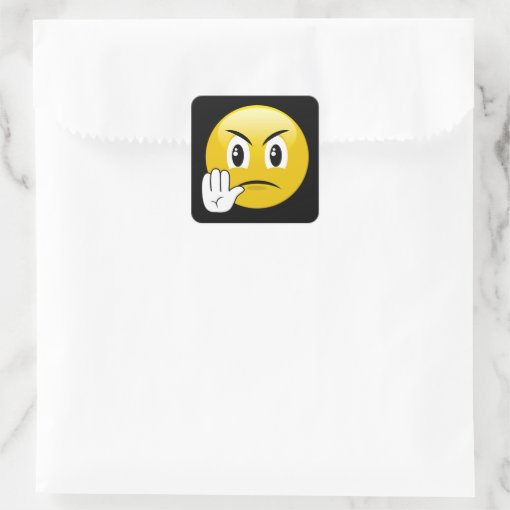 Stop Hands Emoji Square Sticker | Zazzle
