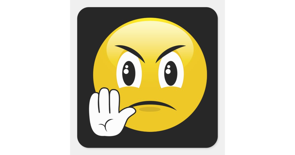 Stop Hands Emoji Square Sticker | Zazzle