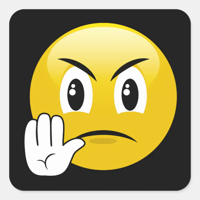 Stop Hands Emoji Square Sticker | Zazzle