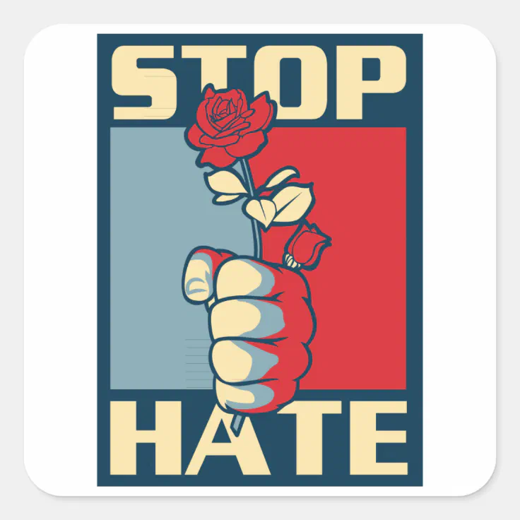 Stop Hate ... wow! Sticker sheet | Zazzle