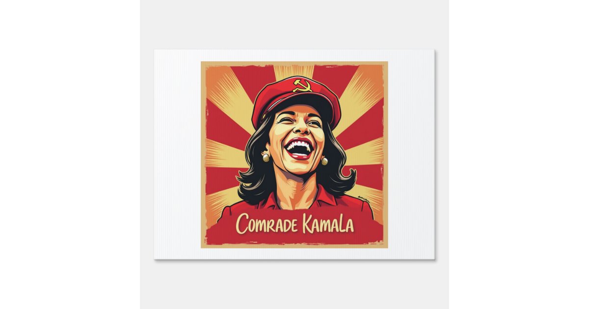 Stop Kamunism Harris Walz 2024 Comrade Kamala Sign | Zazzle