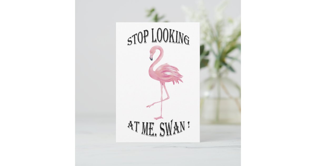 Stop Looking at me Swan Thank You Card | Zazzle