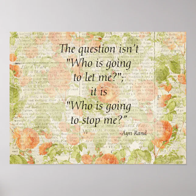 Stop Me Quote Floral Poster | Zazzle