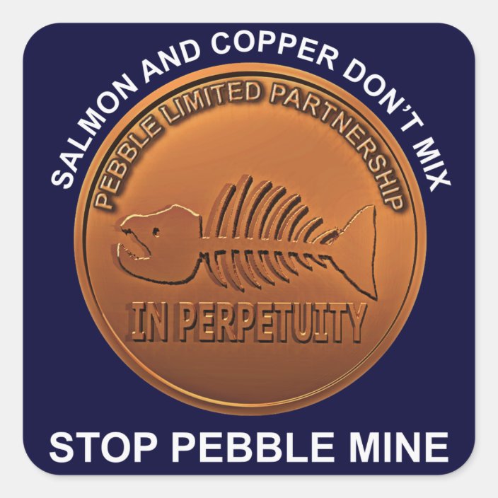 Stop Pebble Mine - Pebble Mine Penny Square Sticker | Zazzle.com