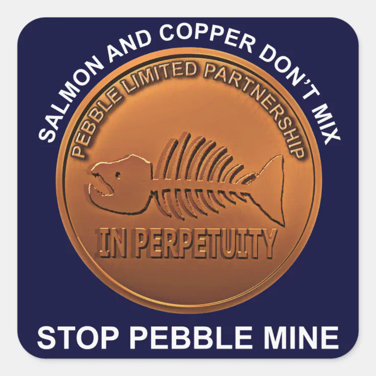 Stop Pebble Mine - Pebble Mine Penny Square Sticker | Zazzle