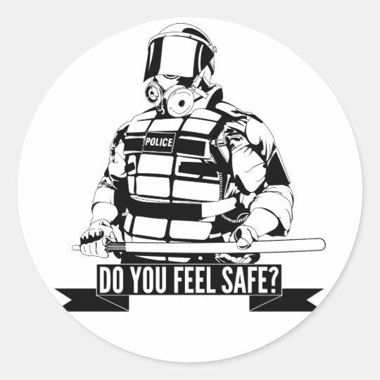 Stop Police Brutality Art for Occupy Movements Classic Round Sticker ...