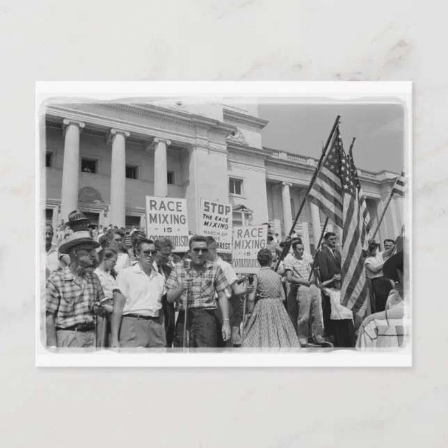 Stop Race Mixing Civil Rights Movement Protest Postcard | Zazzle