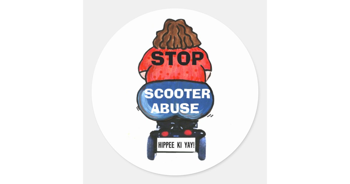 STOP SCOOTER ABUSE stickers | Zazzle