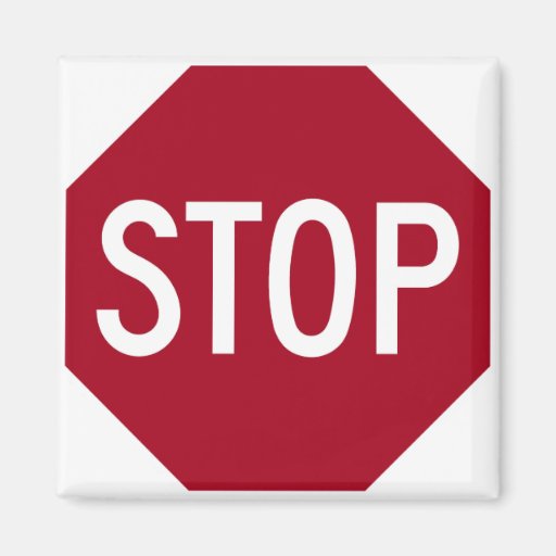 Stop Sign 2 Inch Square Magnet | Zazzle
