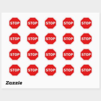 Stop Sign Classic Round Sticker | Zazzle