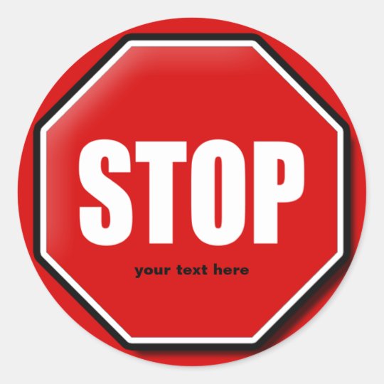 Stop Sign Custom Std Sticker | Zazzle.com