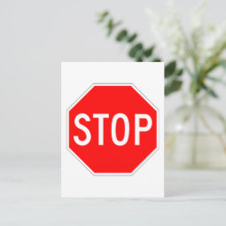Stop Sign Customizable Postcard | Zazzle