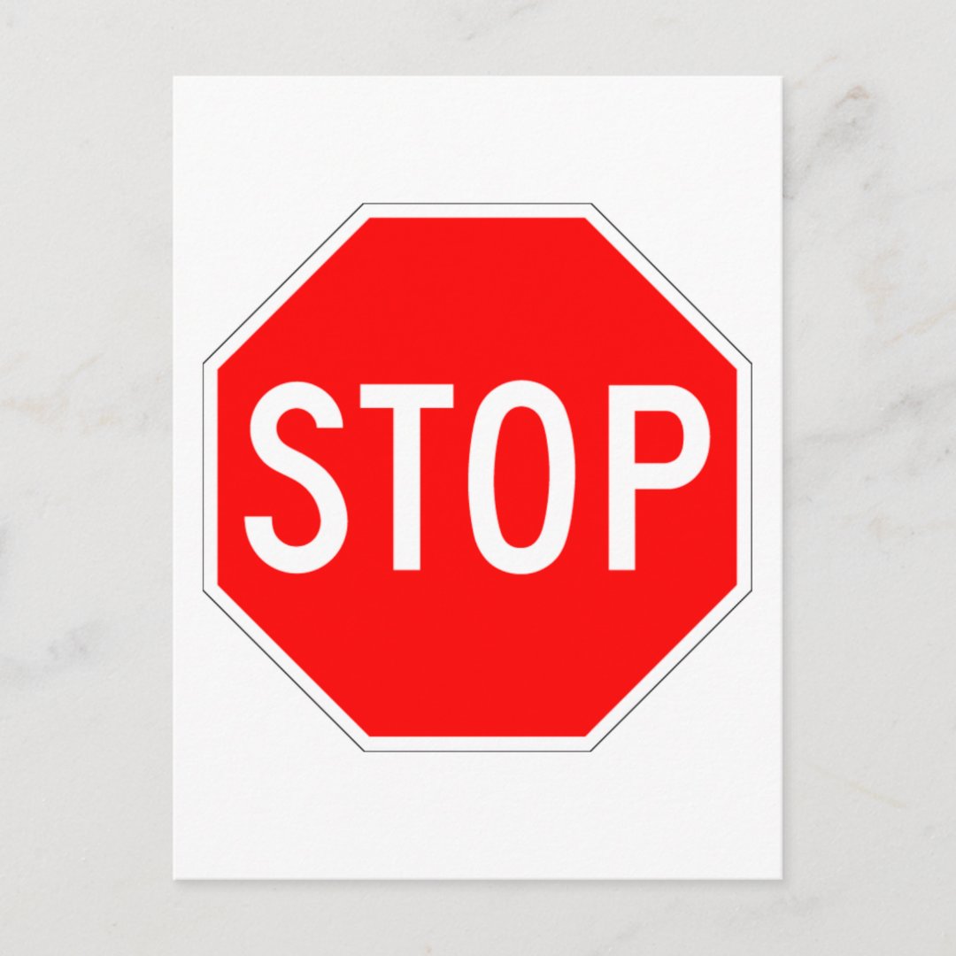Stop Sign Customizable Postcard | Zazzle