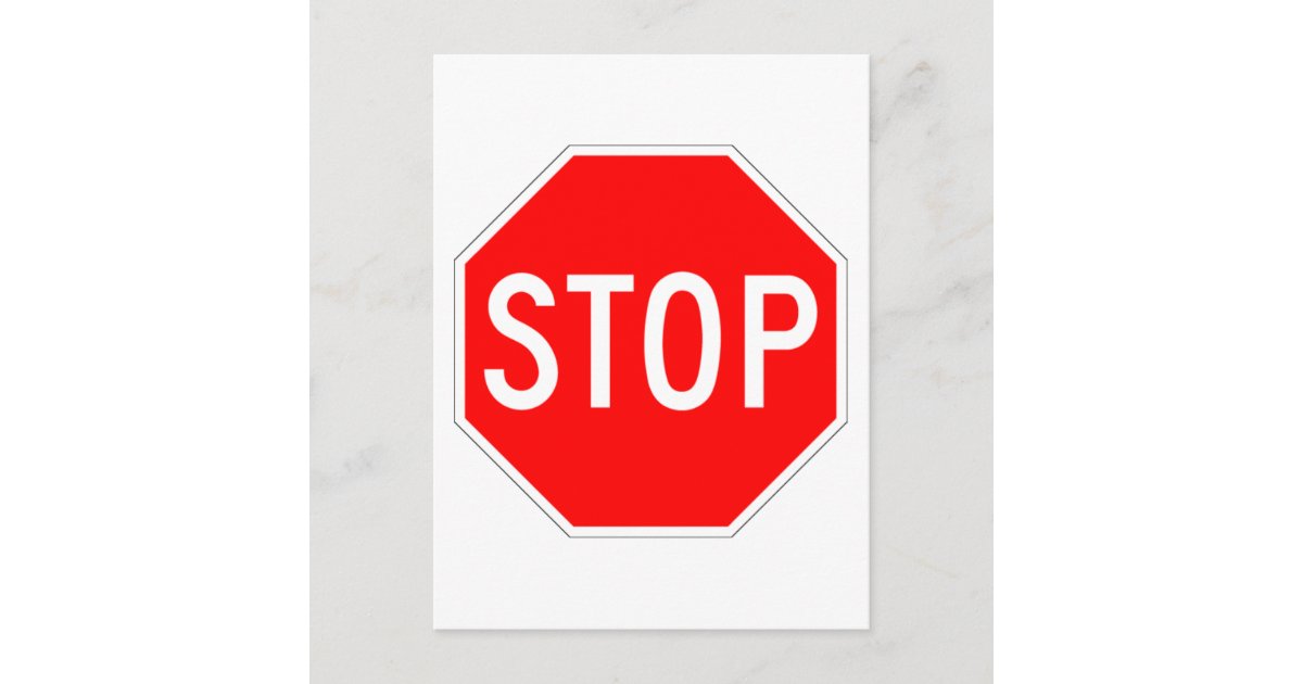 Stop Sign Customizable Postcard | Zazzle
