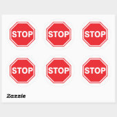 Stop Sign Decal Classic Round Sticker | Zazzle