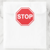 Stop Sign Decal Classic Round Sticker | Zazzle