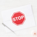 Stop Sign Decal Classic Round Sticker | Zazzle
