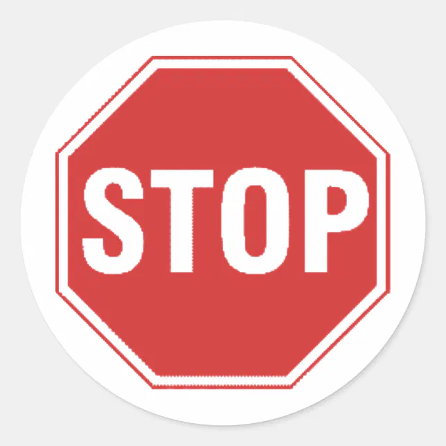 Stop Sign Design! Unique cool design! Classic Round Sticker | Zazzle