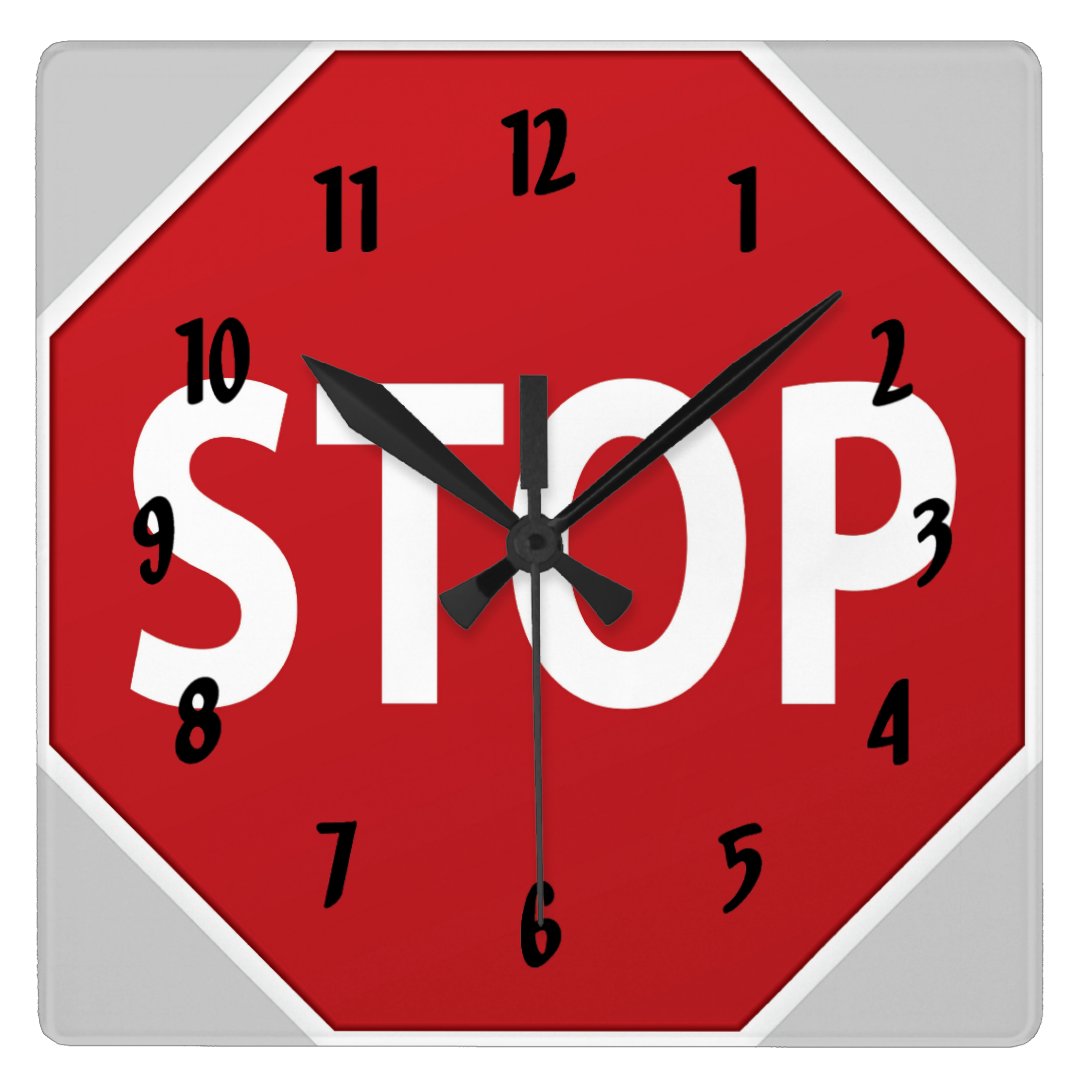 STOP Sign Design Wall Clock | Zazzle