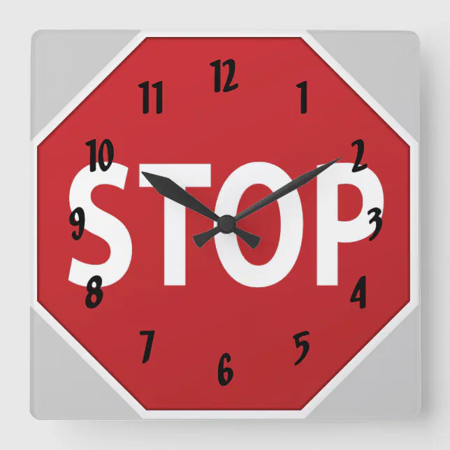 STOP Sign Design Wall Clock | Zazzle