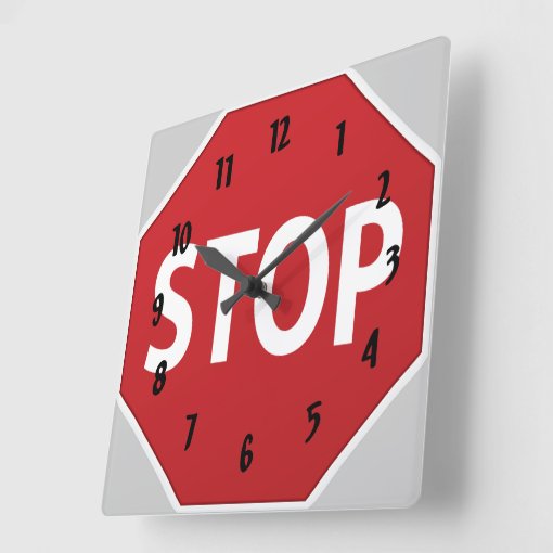 STOP Sign Design Wall Clock | Zazzle