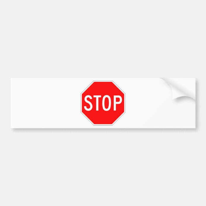 Stop Sign - Highway Hexagon Bumper Sticker | Zazzle.com
