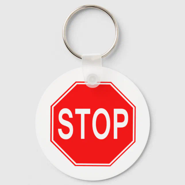 Stop Sign - Keychain | Zazzle