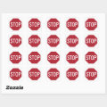 Stop sign on white square sticker | Zazzle