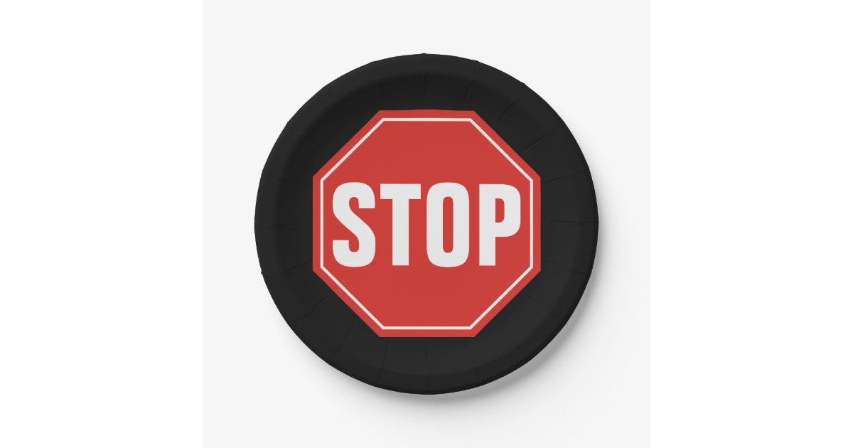 STOP Sign Paper Plates | Zazzle