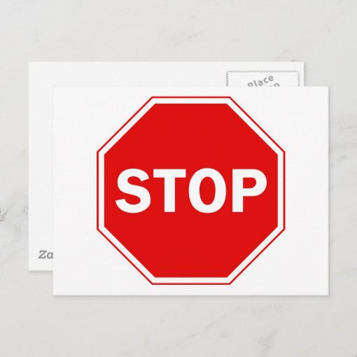 Stop Sign Postcard | Zazzle