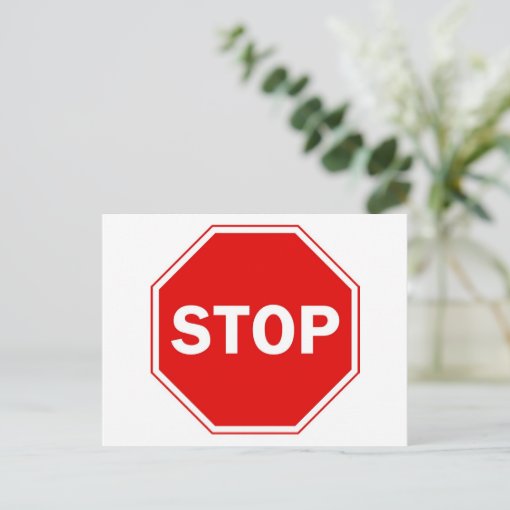 Stop Sign Postcard | Zazzle