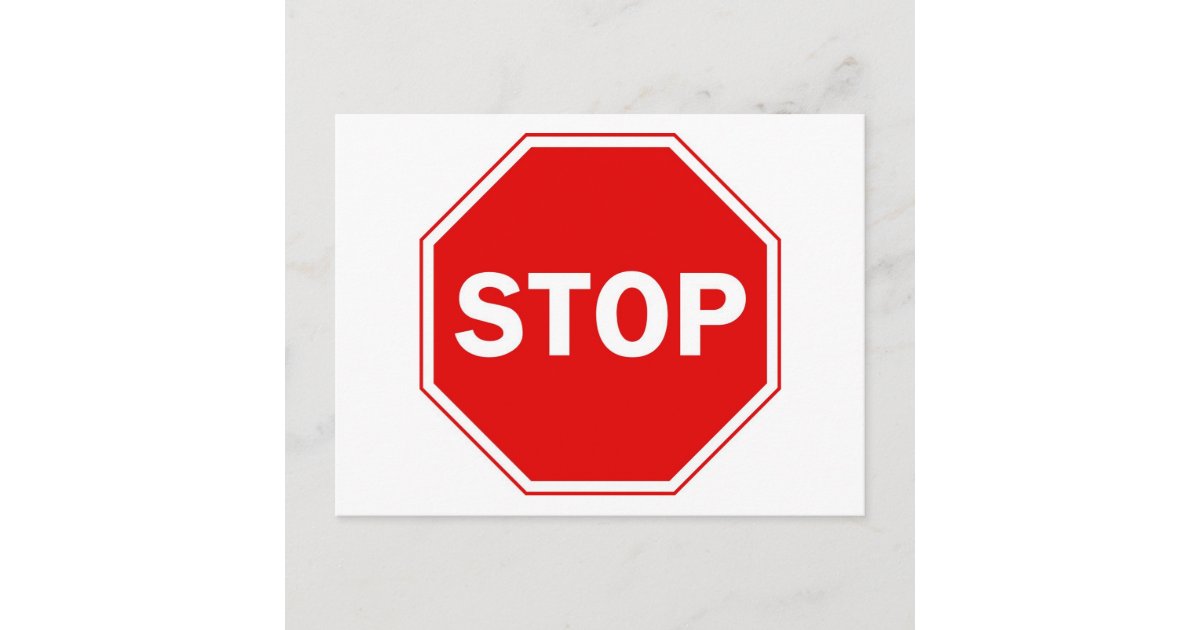 Stop Sign Postcard | Zazzle