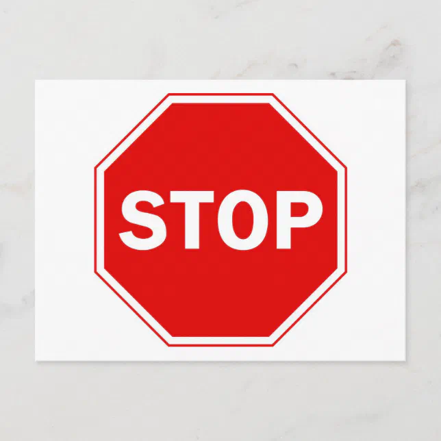 Stop Sign Postcard | Zazzle