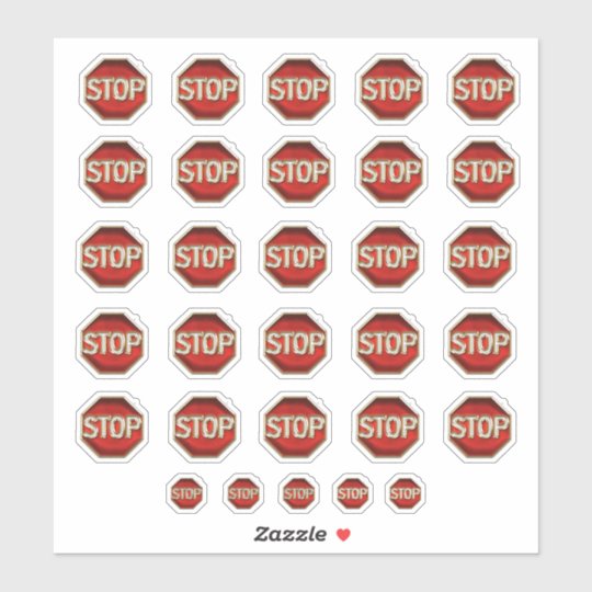 Stop Stickers | Zazzle.com
