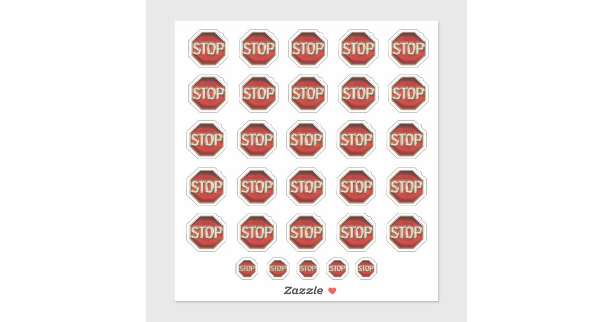 Stop Stickers | Zazzle