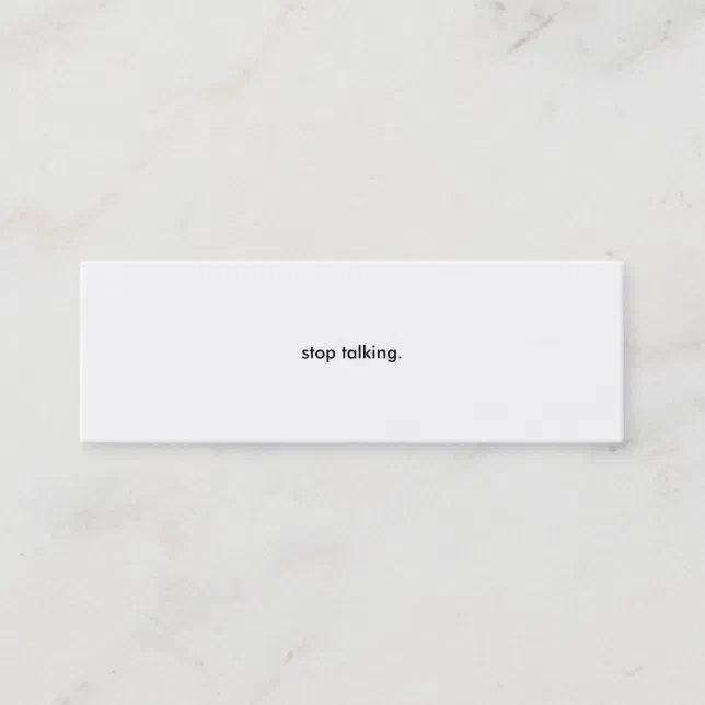 Stop Talking Business Cards | Zazzle