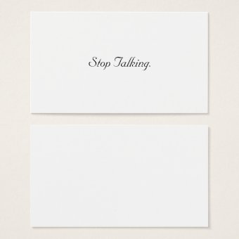 Stop Talking Cards | Zazzle